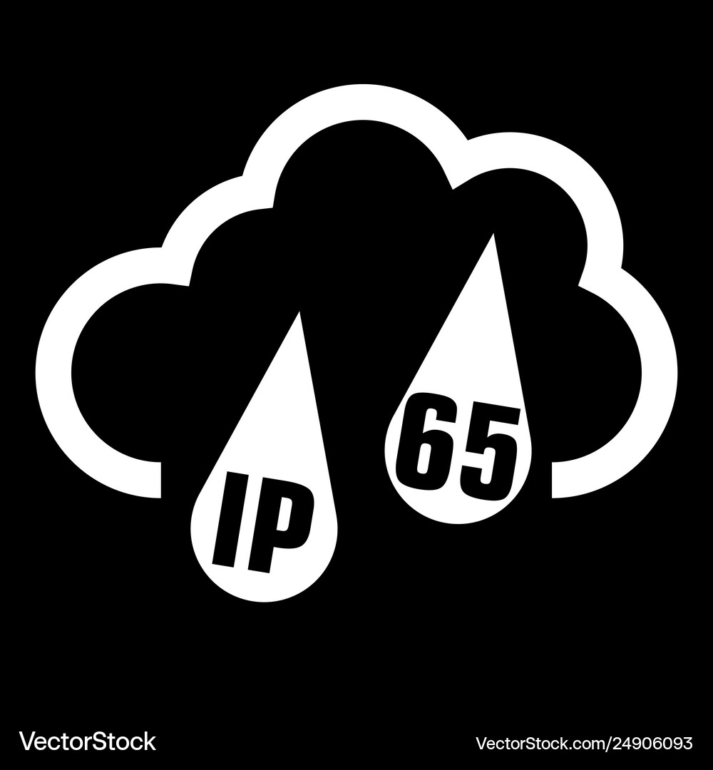 Ip65 protection certificate standard icon water Vector Image