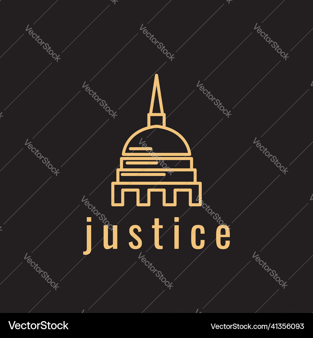 Line courthouse logo design graphic symbol icon Vector Image