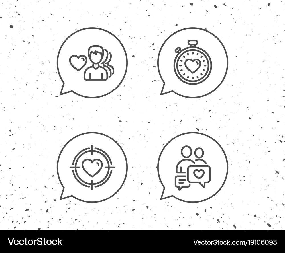 Love timer couple communication and heart Vector Image