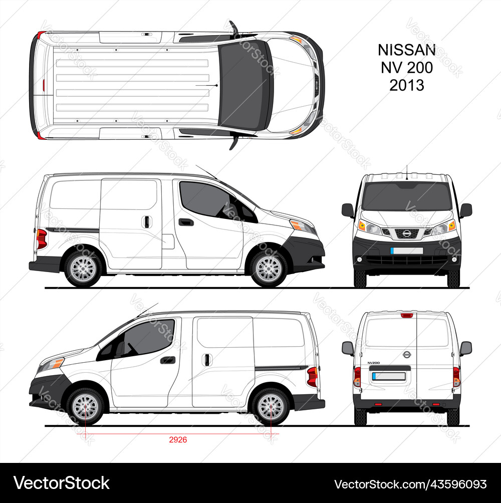 Nissan nv200 cargo van 2013 Royalty Free Vector Image