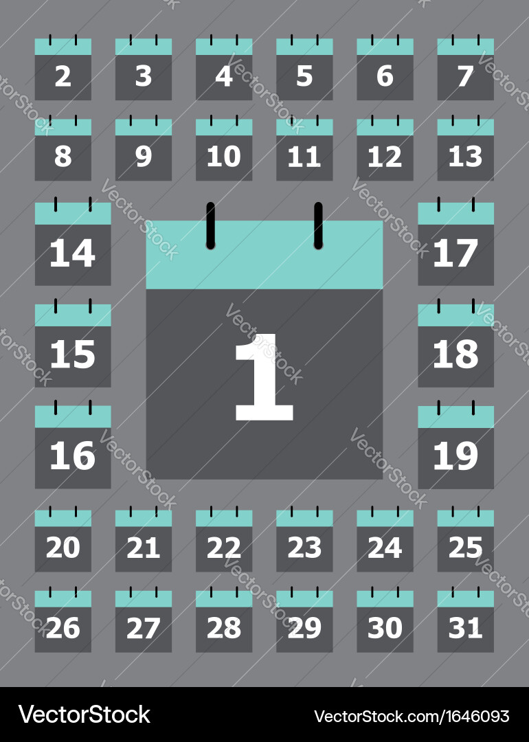 Set of calendar pages Royalty Free Vector Image