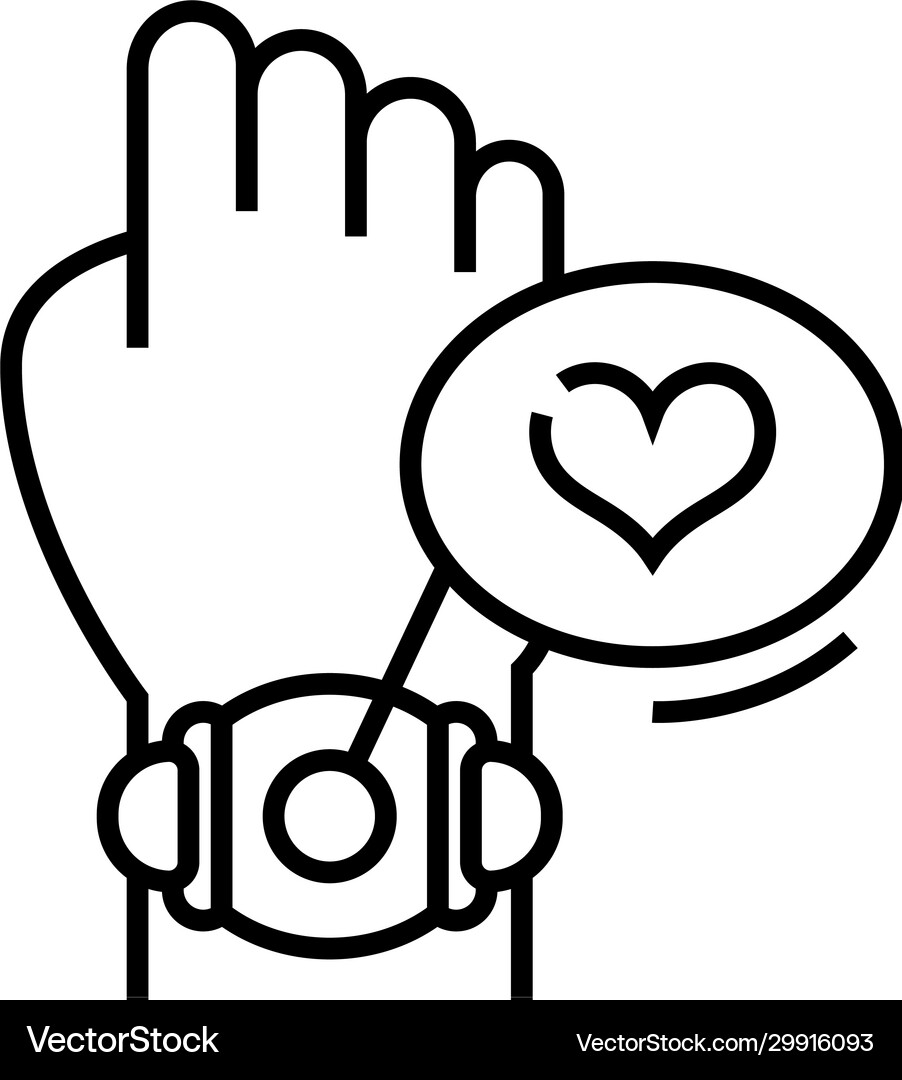 Smart device line icon concept sign outline Vector Image