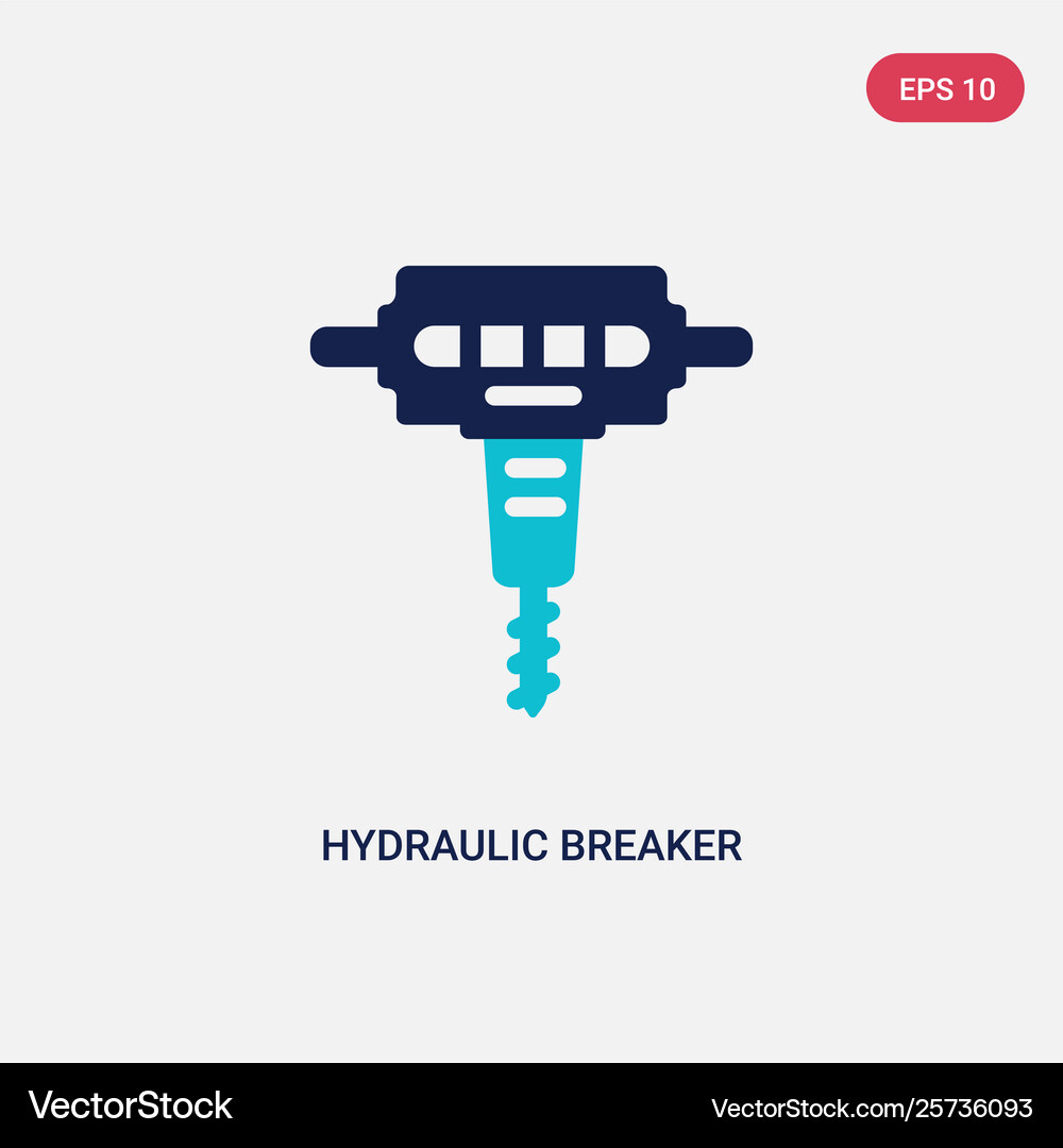 Two color hydraulic breaker icon from Royalty Free Vector