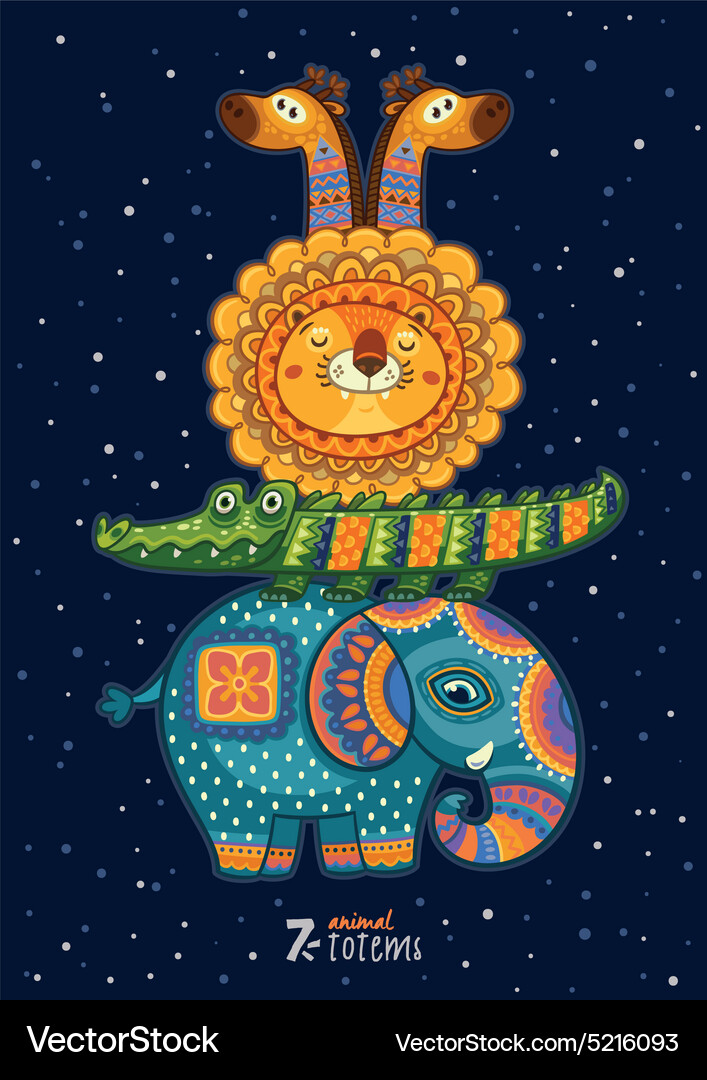 Wild totem animal Lion Royalty Free Vector Image