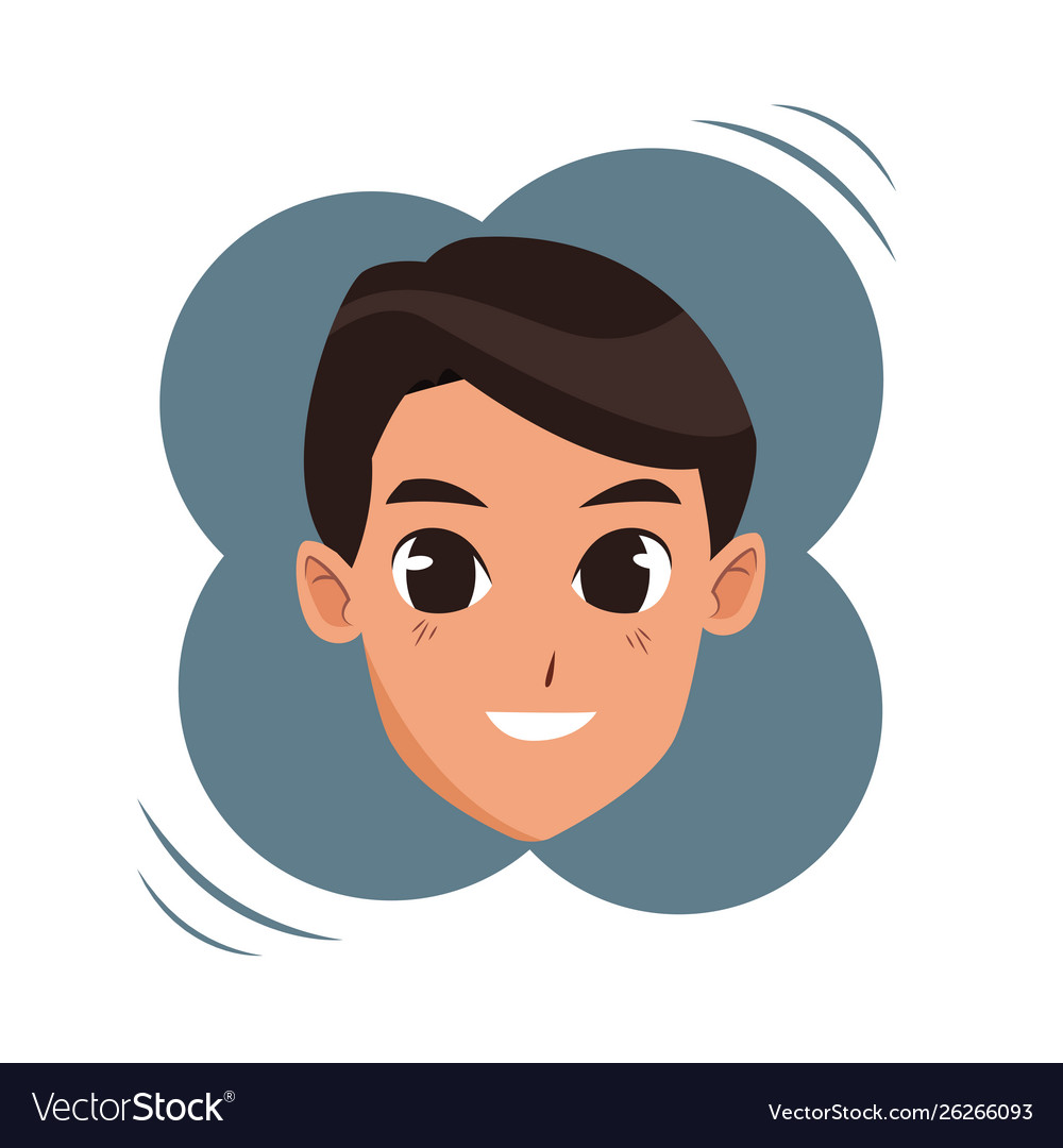 Young man face smiling cartoon Royalty Free Vector Image Young man face smiling cartoon Royalty Free Vector Image