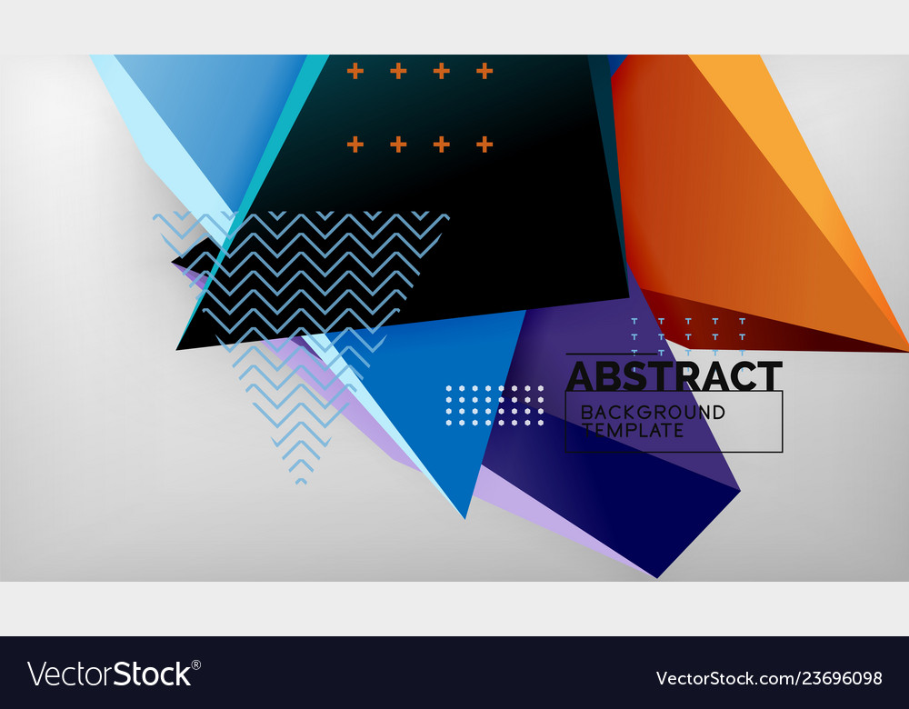 Abstract color triangles geometric background Vector Image