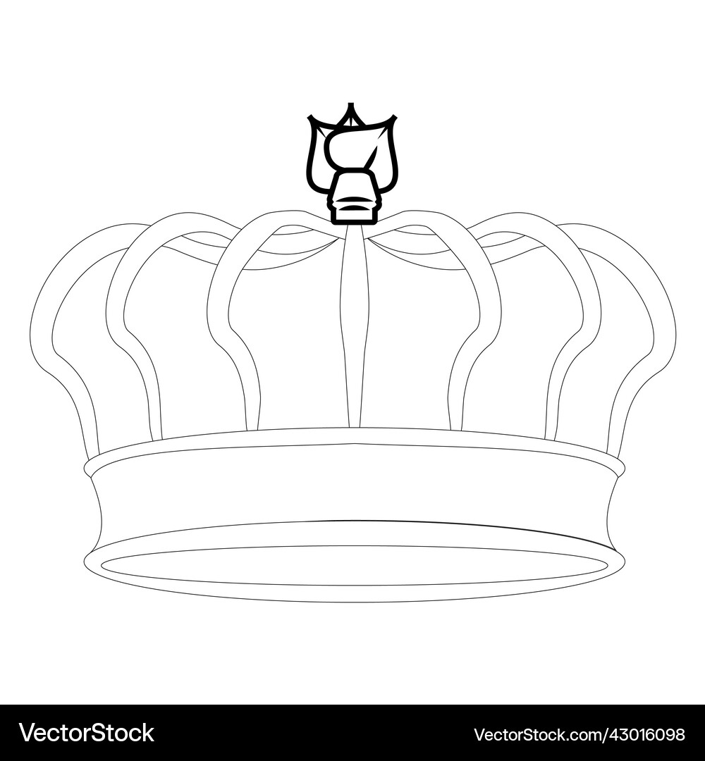 Big royal crown line art Royalty Free Vector Image