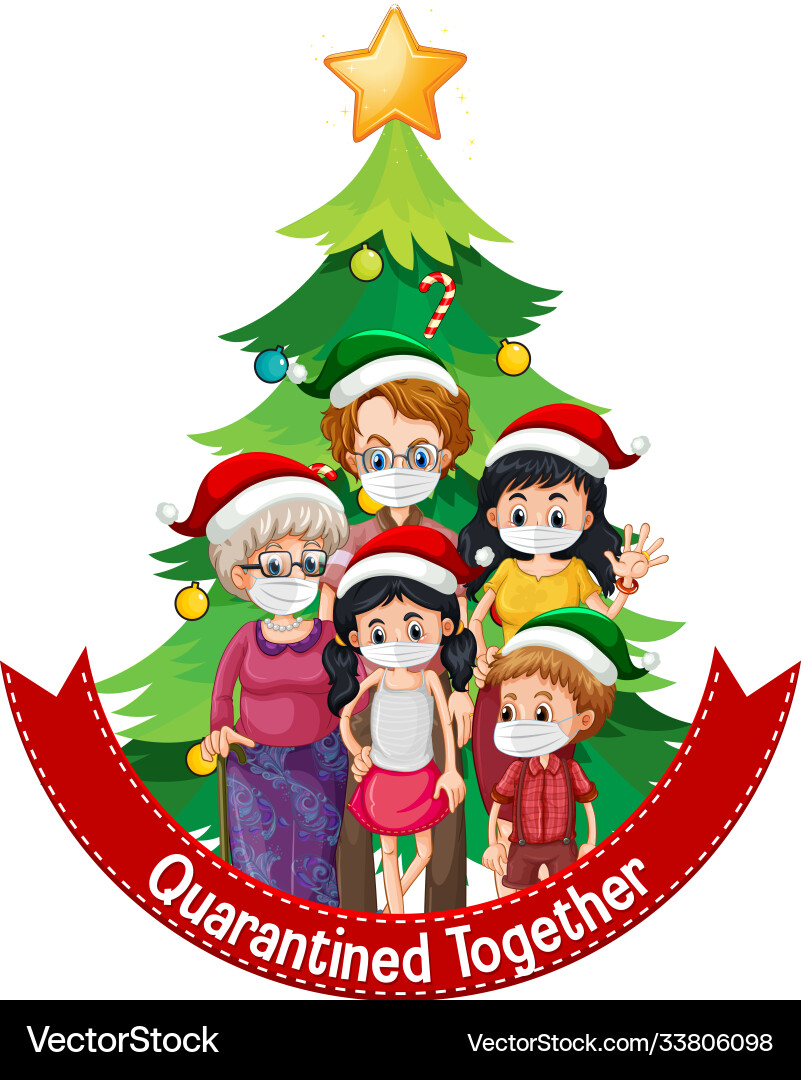 Christmas celebrating during covid19 Royalty Free Vector