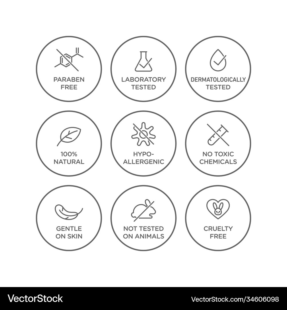 Cosmetics round isolated product icon set Vector Image