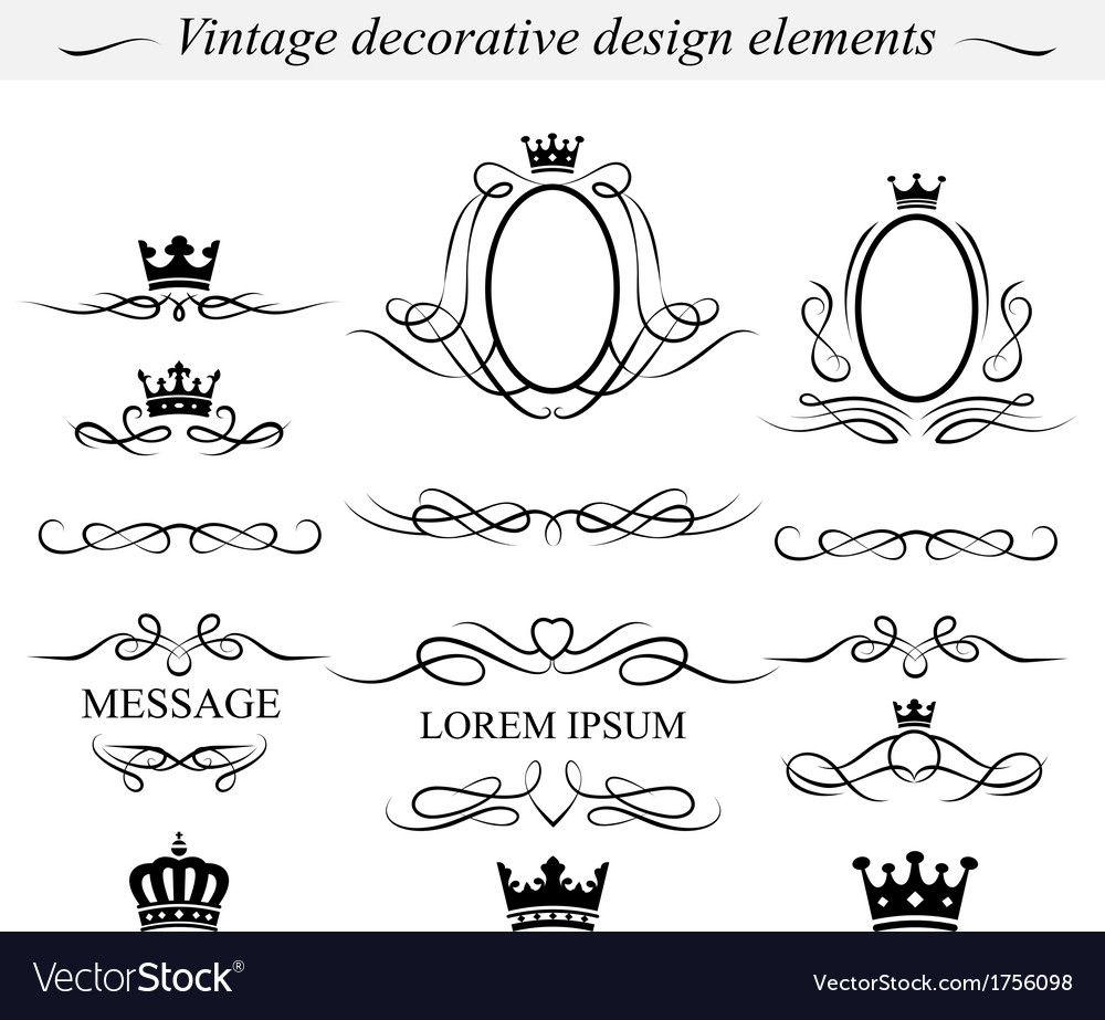 Decorative design elements Royalty Free Vector Image