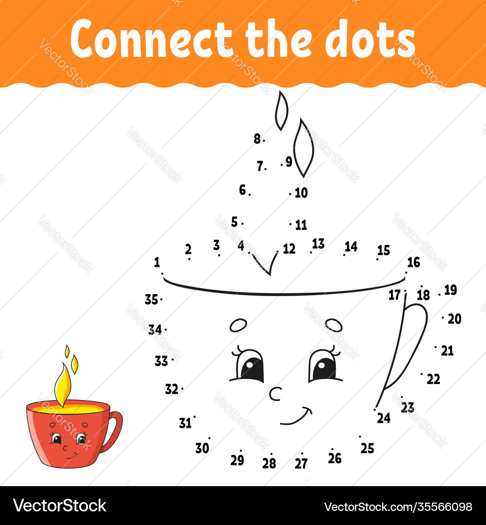 Dot to game draw a line for kids activity Vector Image