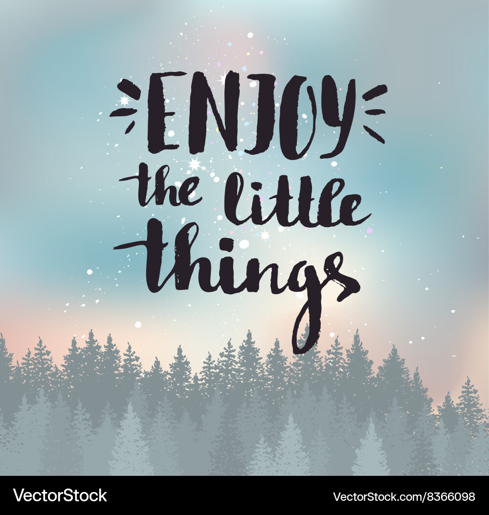 Enjoy the little things modern calligraphy Vector Image