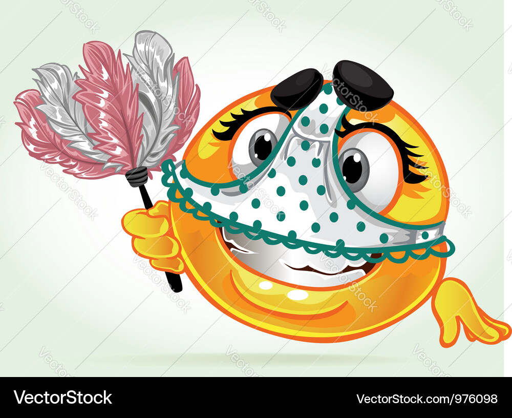 Foolish smile with a whisk and underwear Vector Image