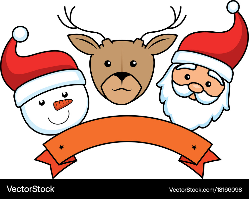 Group of christmas characters Royalty Free Vector Image