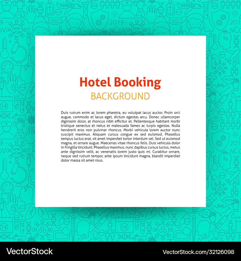 Hotel booking paper template Royalty Free Vector Image