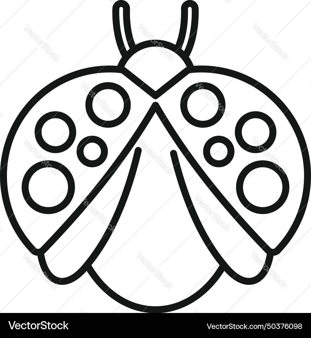 Ladybird icon outline forest insect Royalty Free Vector