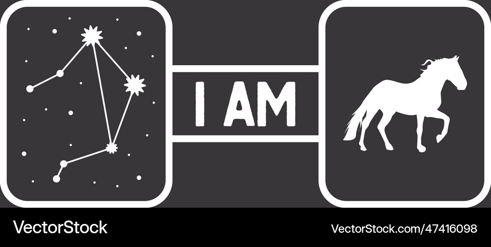 Libra star sign and horse Royalty Free Vector Image