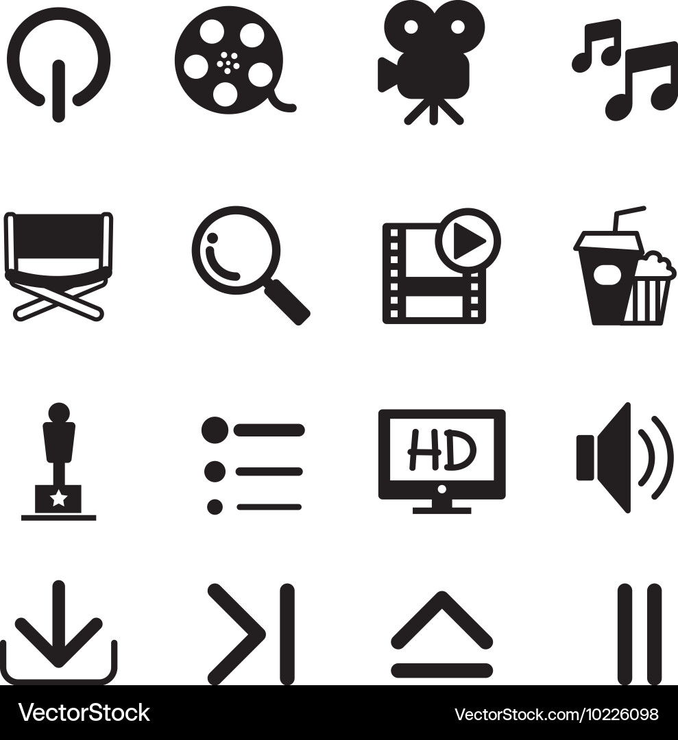 Movie icons set Royalty Free Vector Image - VectorStock