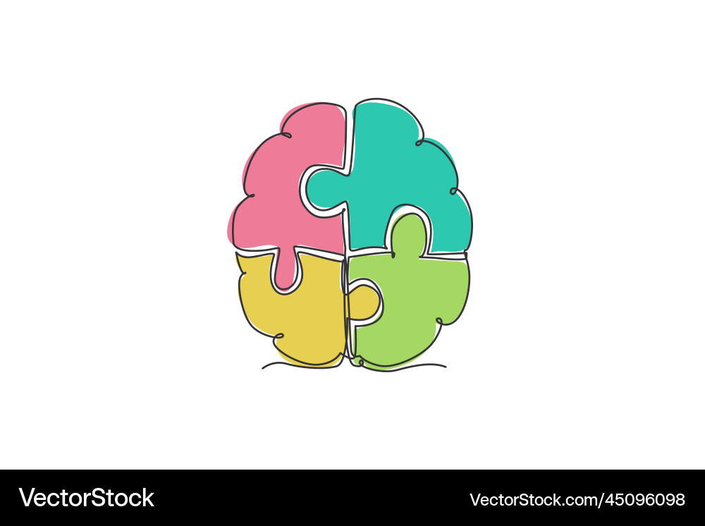 One single line drawing of human braid forming Vector Image