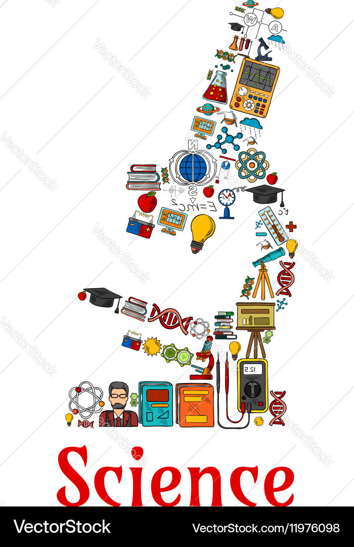 Science symbol in shape of microscope Royalty Free Vector