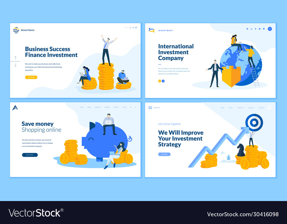 Set flat design web page templates Royalty Free Vector Image