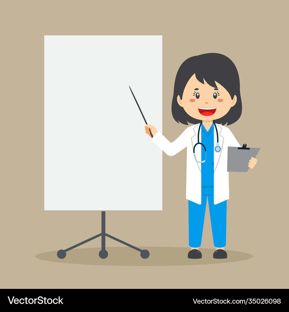 Stock doctor with blank board Royalty Free Vector Image