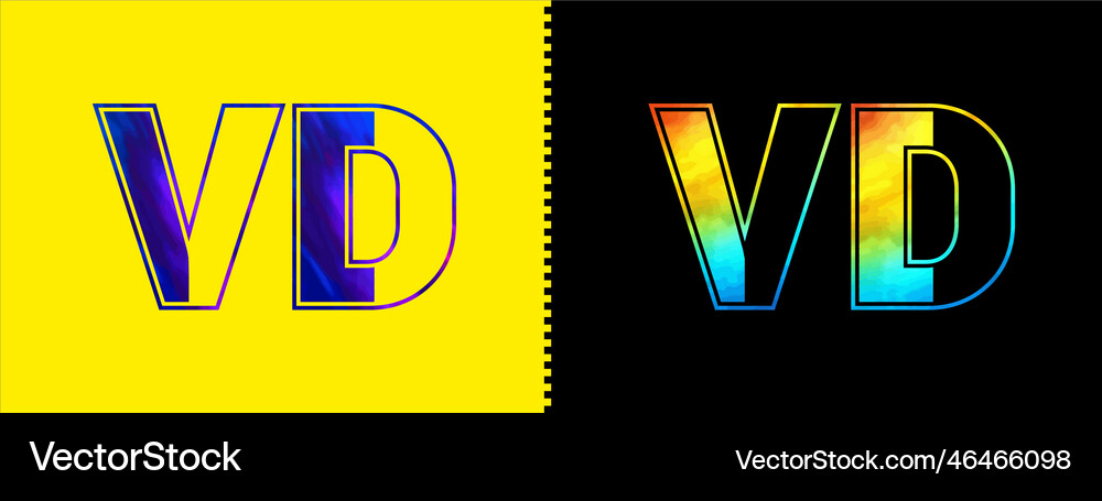 Unique vd letter logo icon template premium Vector Image