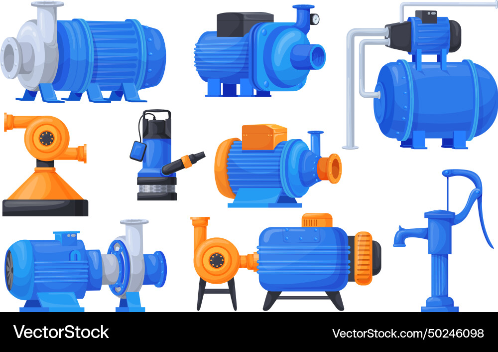 Water compressor pumps industrial pump irrigator Vector Image