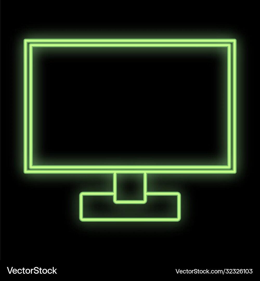 Bright luminous green digital neon sign Royalty Free Vector