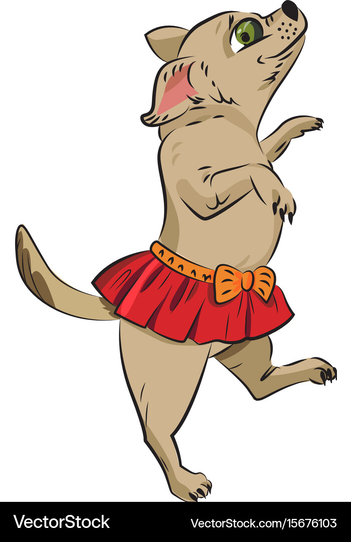 Cartoon image dancing dog Royalty Free Vector Image