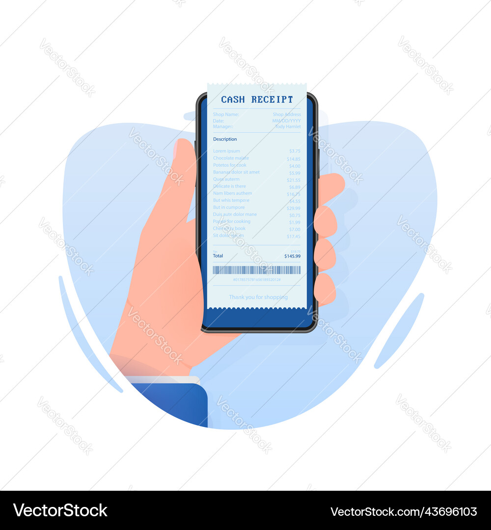 Cash receipt icon on web page invoice sign Vector Image