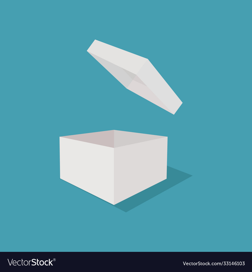 Empty box opened open gift box opened square Vector Image