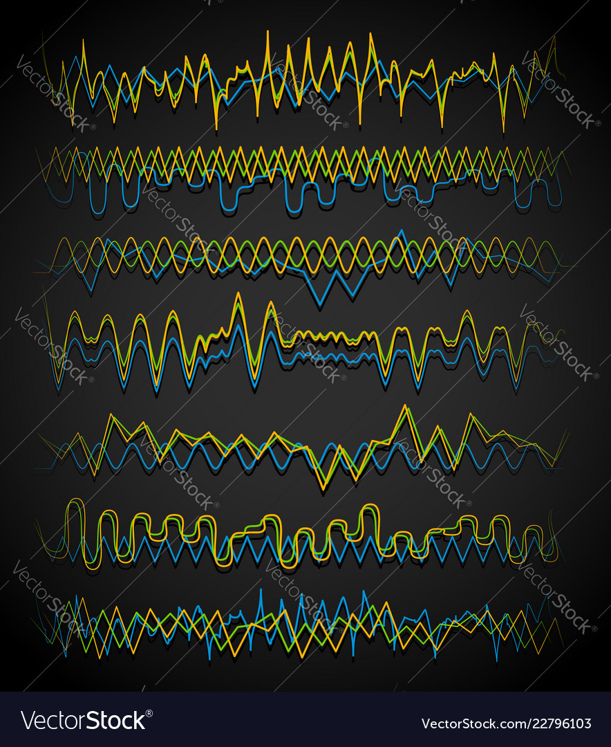 Equalizer eq lines wavy zigzag frequency Vector Image