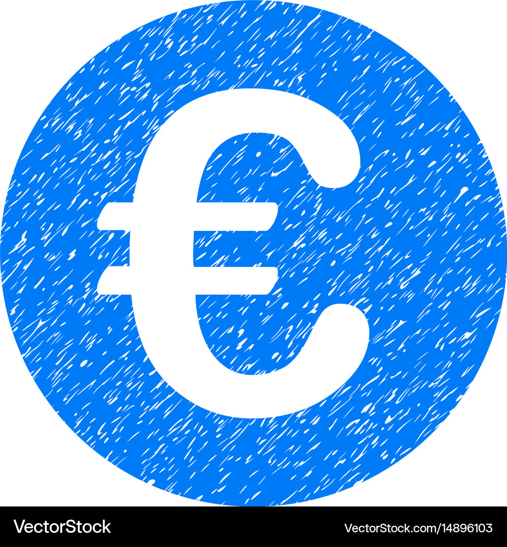 Euro coin grunge icon Royalty Free Vector Image