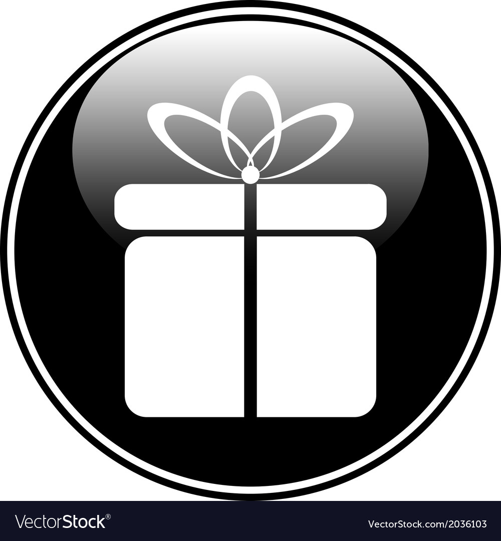 Gift button Royalty Free Vector Image - VectorStock