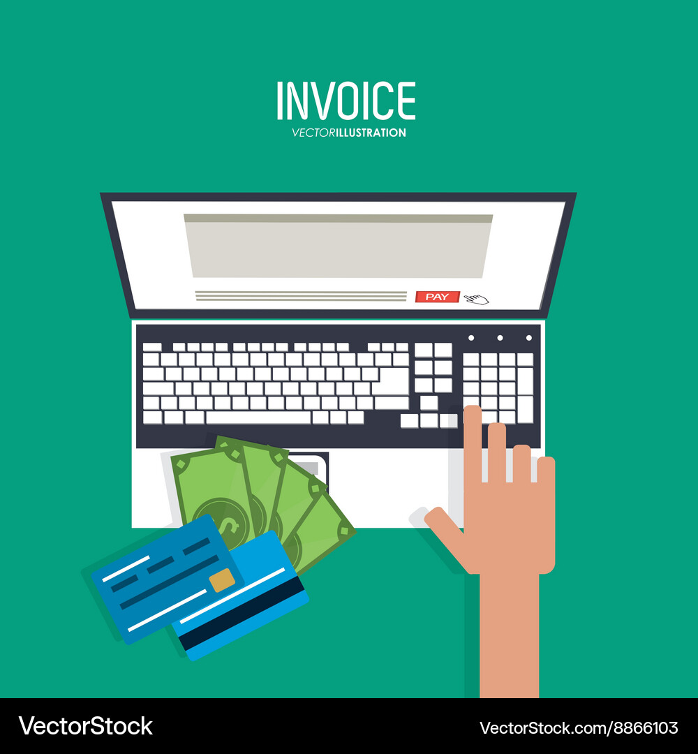 Invoice design money icon colorful Royalty Free Vector Image
