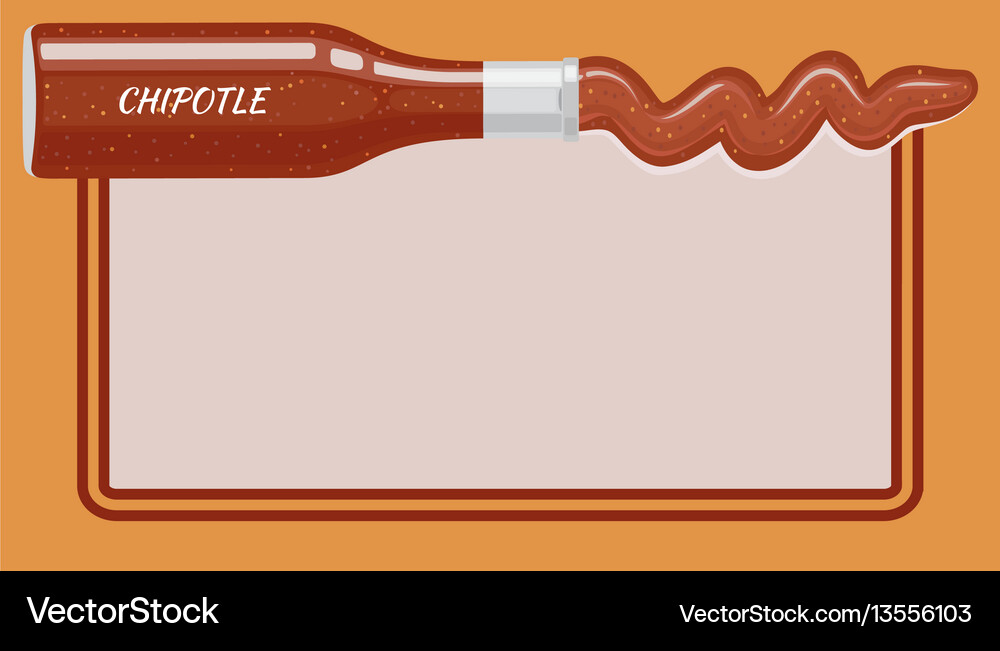 Mexican chipotle bottle with poured out sauce Vector Image