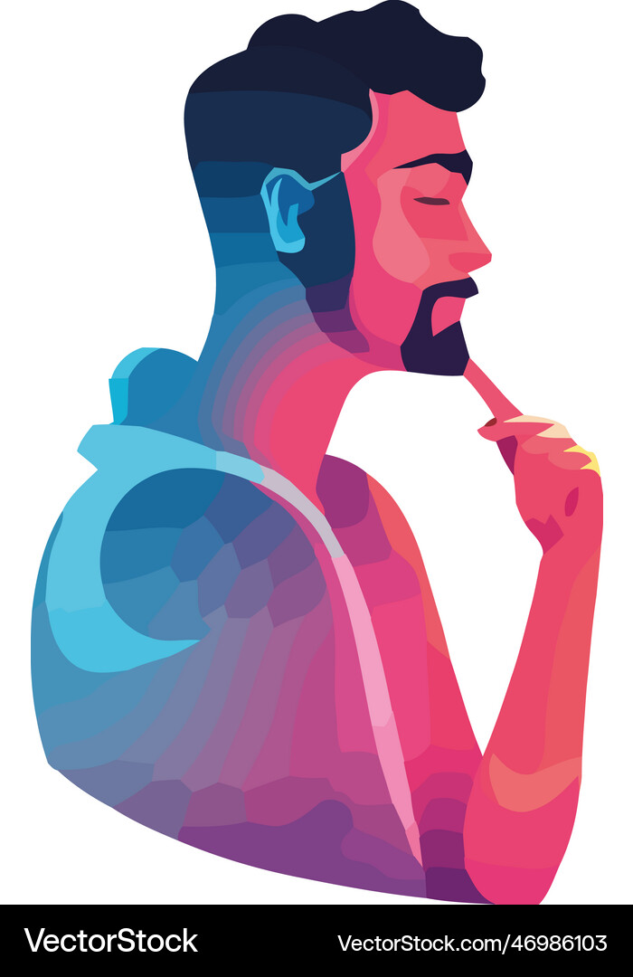 One person a male with beard Royalty Free Vector Image