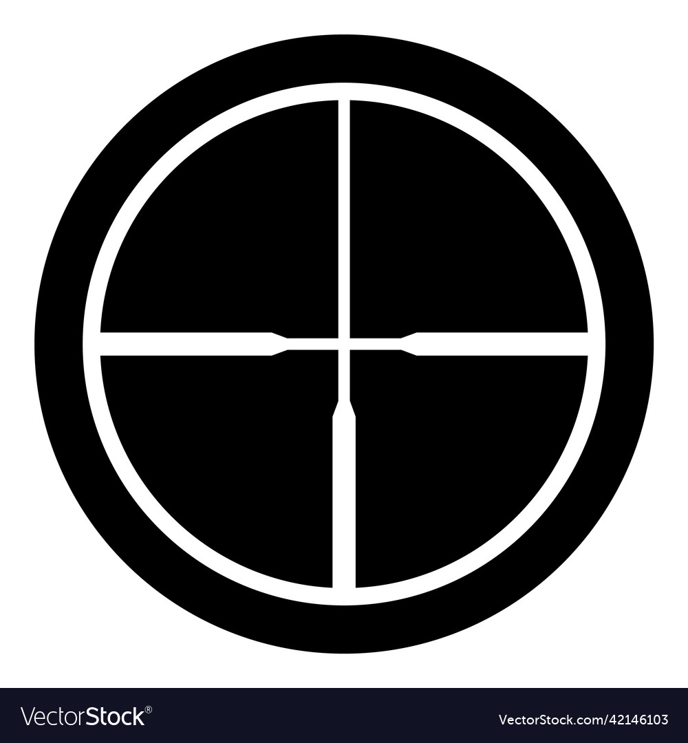 Reticle scope optical sight glyph flat icon Vector Image Reticle scope optical sight glyph flat icon Vector Image