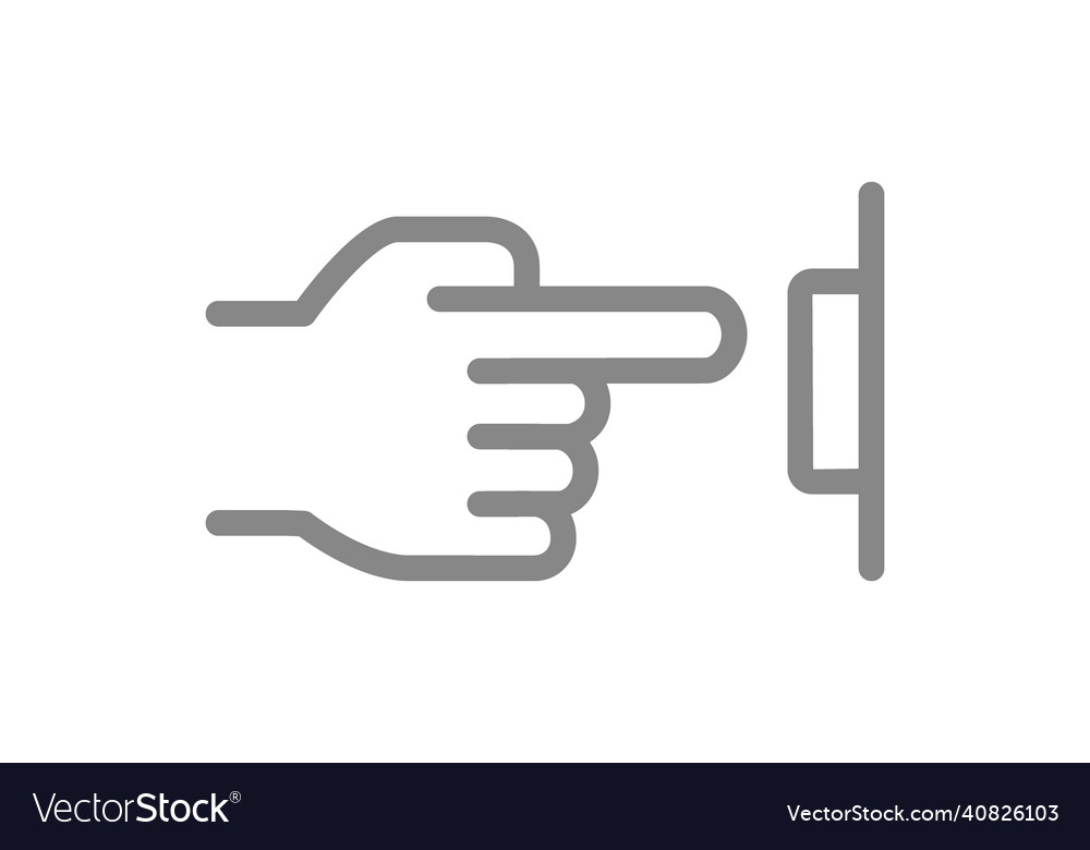 Ring the doorbell line icon hand pushes Royalty Free Vector Ring the doorbell line icon hand pushes Royalty Free Vector