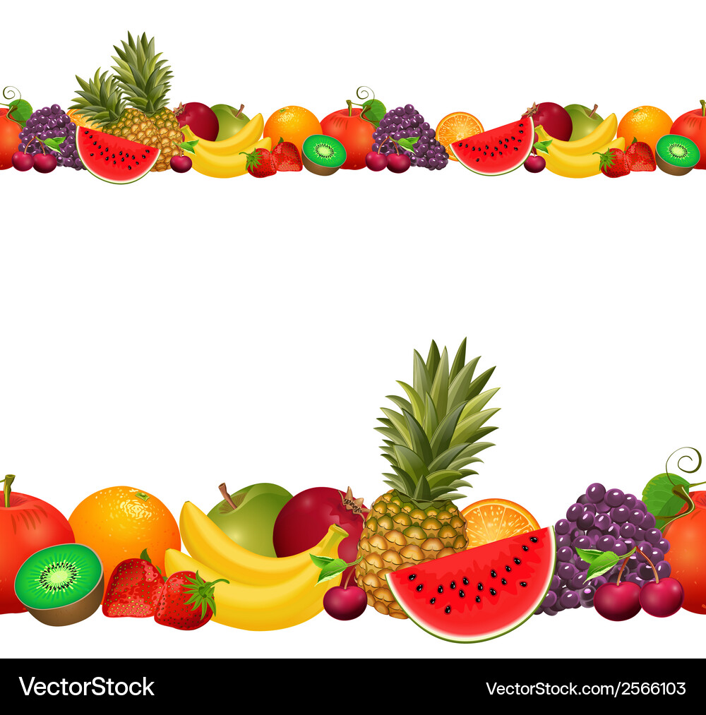 Vibrant Fruit Border Royalty Free Vector Image