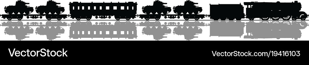 Vintage military steam train Royalty Free Vector Image