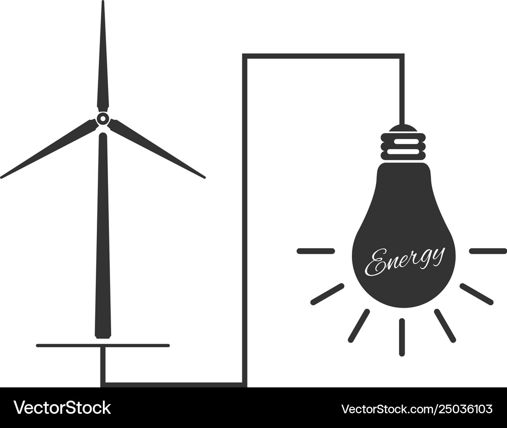 Wind mill turbine generating power energy Vector Image