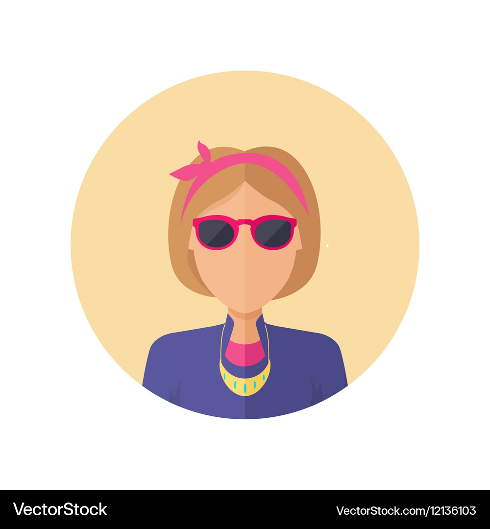 Young woman private avatar icon Royalty Free Vector Image