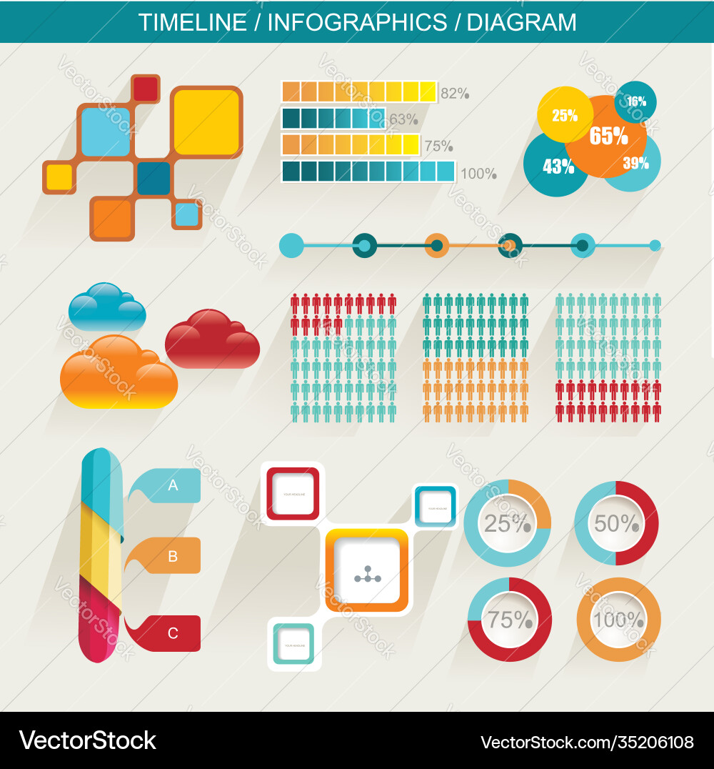 Business design template set elements Royalty Free Vector