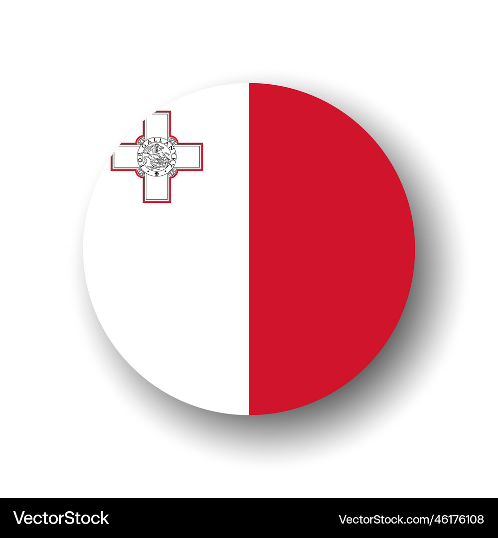 Circle flag of malta Royalty Free Vector Image