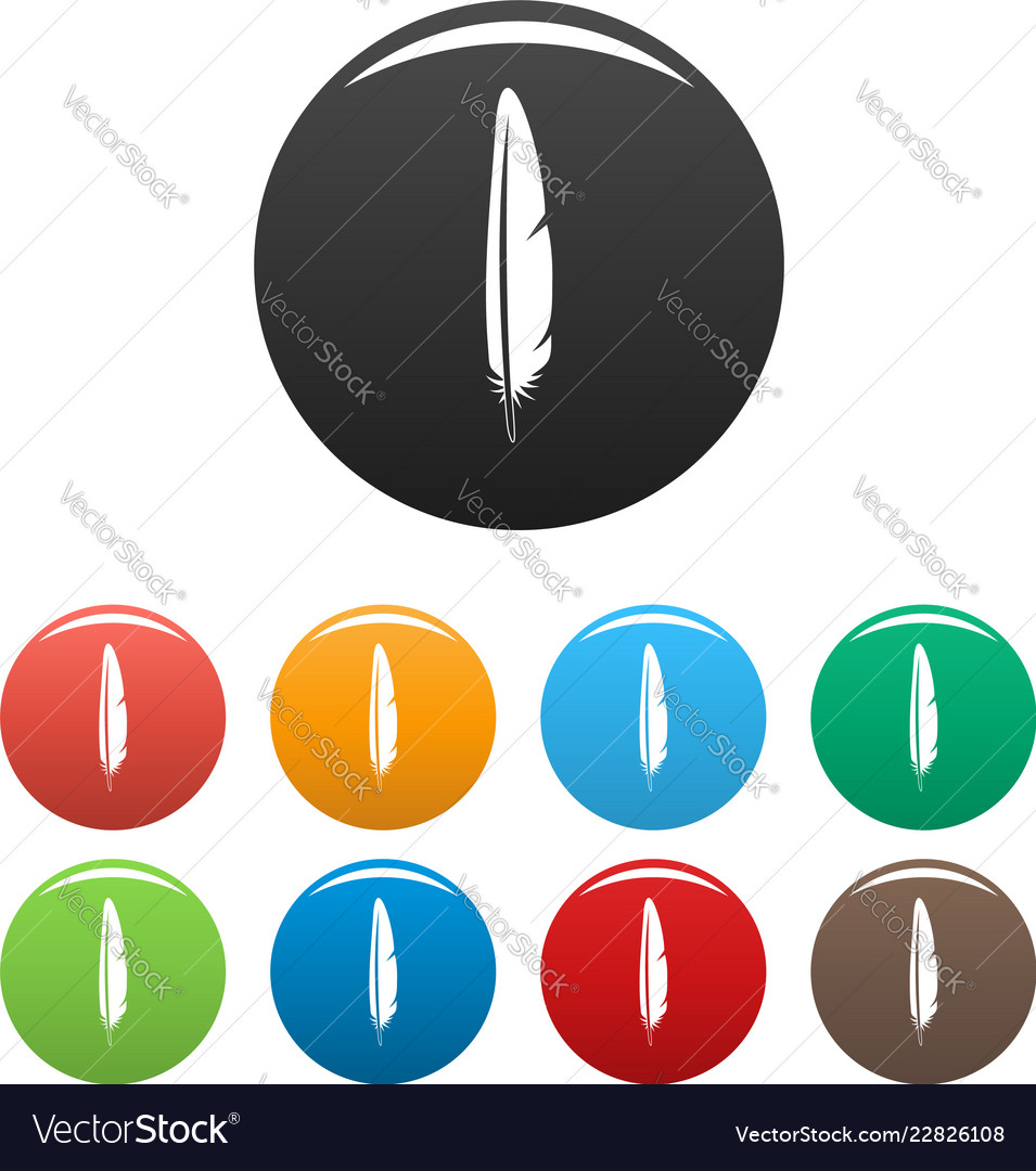 Collection feather icons set color Royalty Free Vector Image