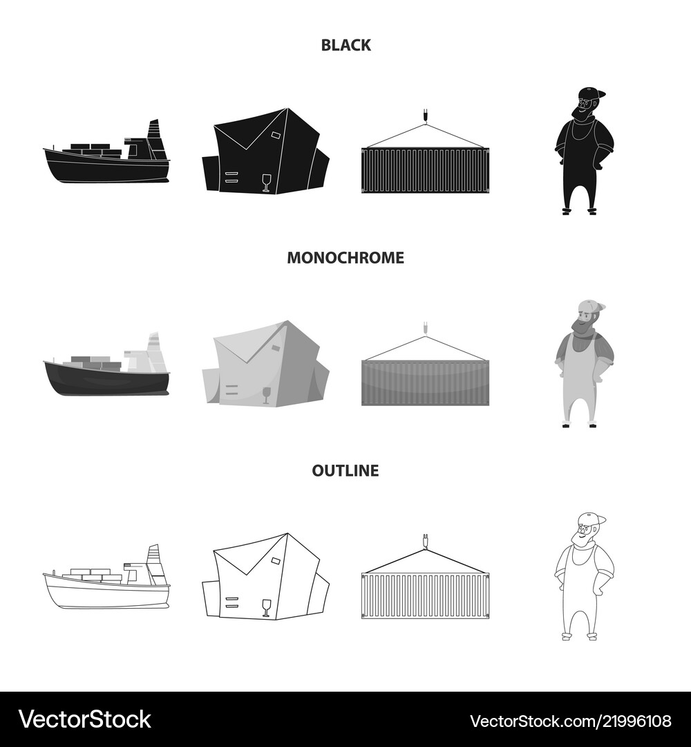 Design of goods and cargo logo set Royalty Free Vector Image