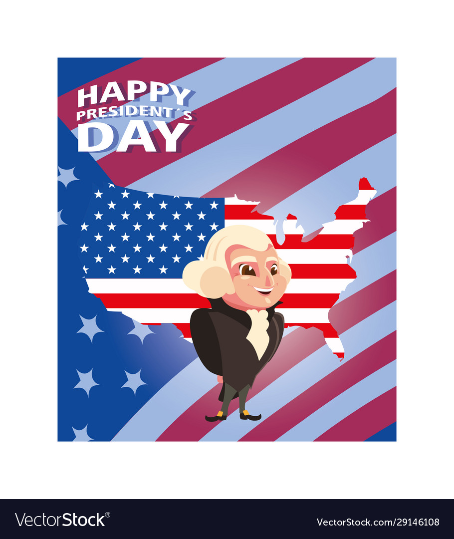 Happy president day george washington Royalty Free Vector