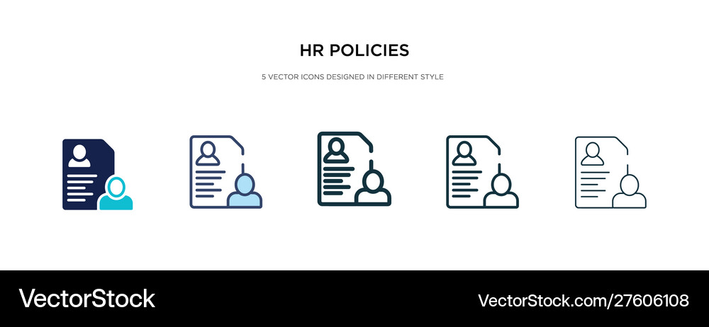 Hr policies icon in different style two colored Vector Image